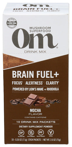 Om Mushrooms, Brain Fuel Mocha, single pk – Body Restoration Barbados